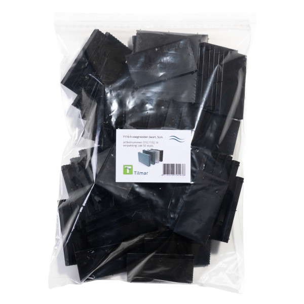 T110-5 voegrooster zwart, 5cm hoog BAG (50 PCE) - Tilmar